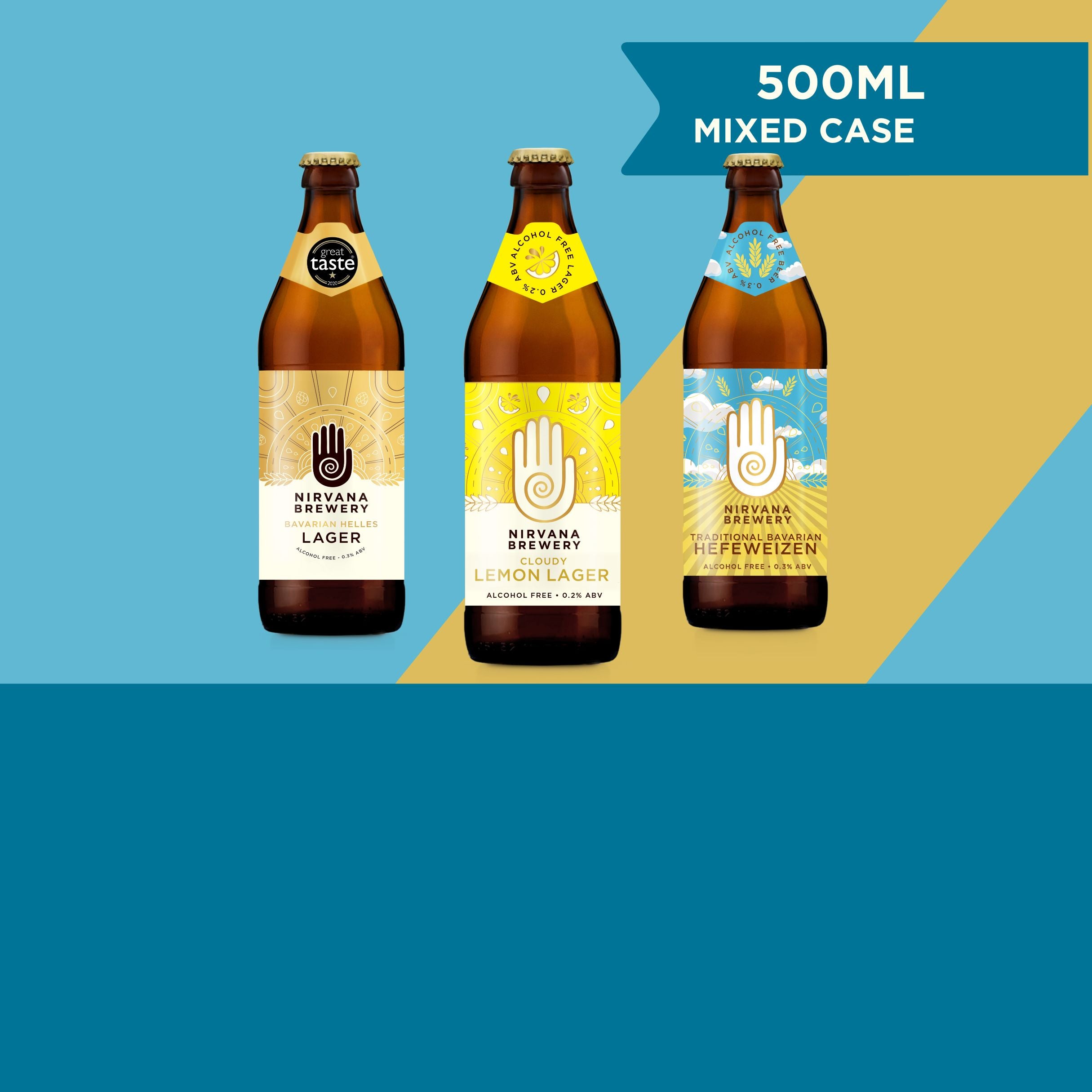 AWARD WINNING 12 x 500ml ALCOHOL-FREE BEERS MIXED CASE – Nirvana Brewery