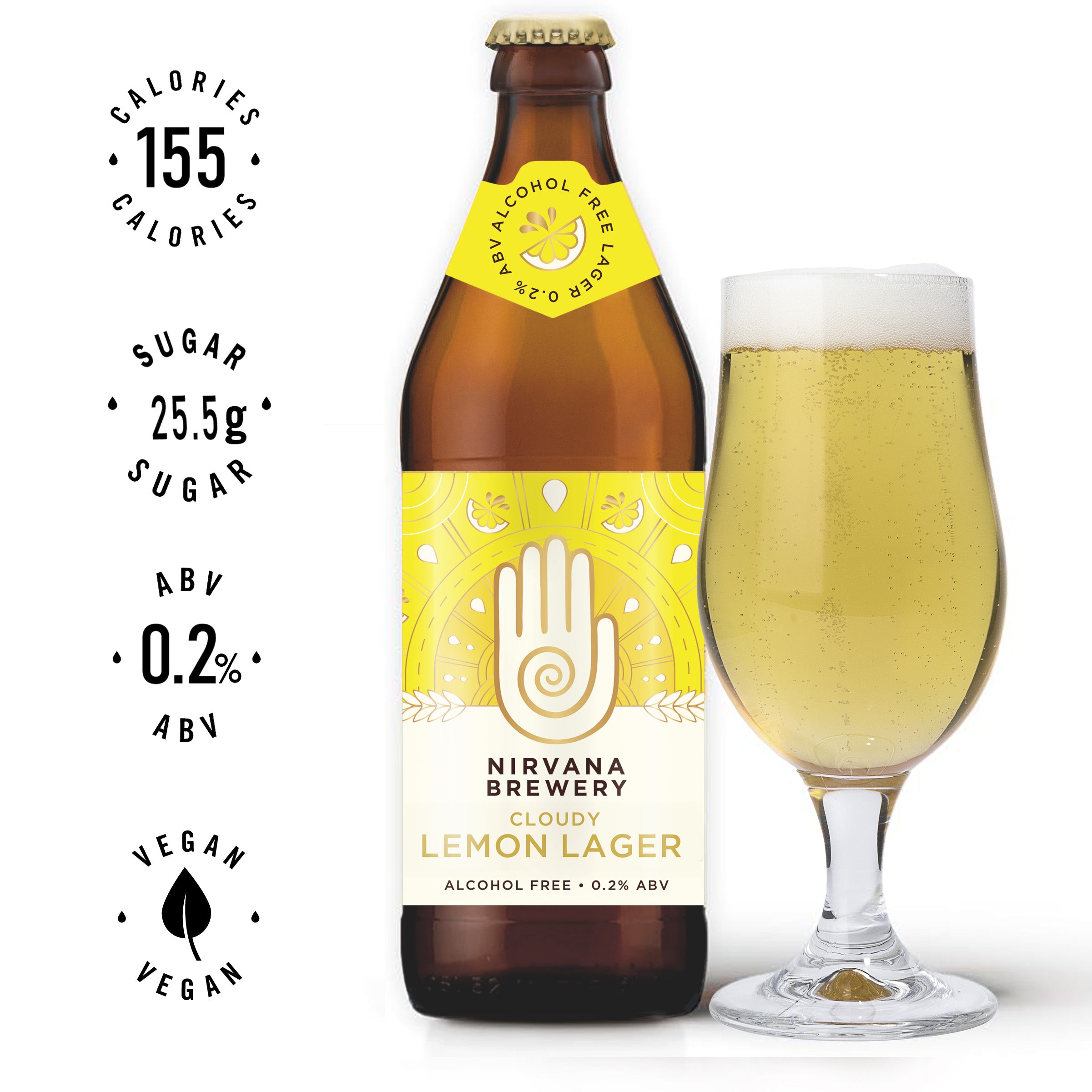 CLOUDY LEMON LAGER - 0.2% ABV AWARD-WINNING 12x500ML NEW – Nirvana Brewery
